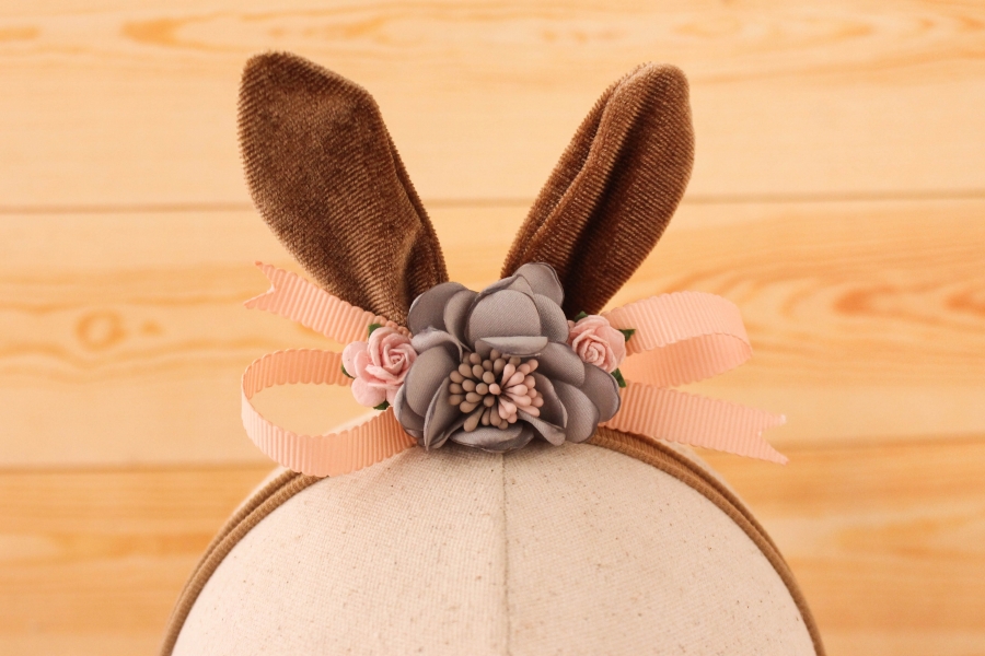 Findyka.com - Bando Premium Bunny Velvet Mocca with Ribbon