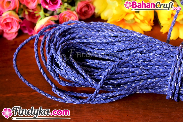 Findyka.com - Tali kepang bulat 2,5mm biru tua