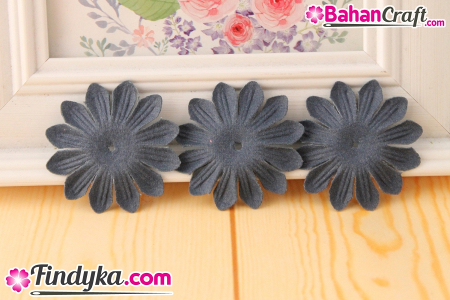 Findyka.com - Bunga hana suede 12k 4cm navy