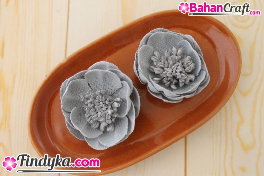 Findyka.com - Bunga peony mangkok goni light grey