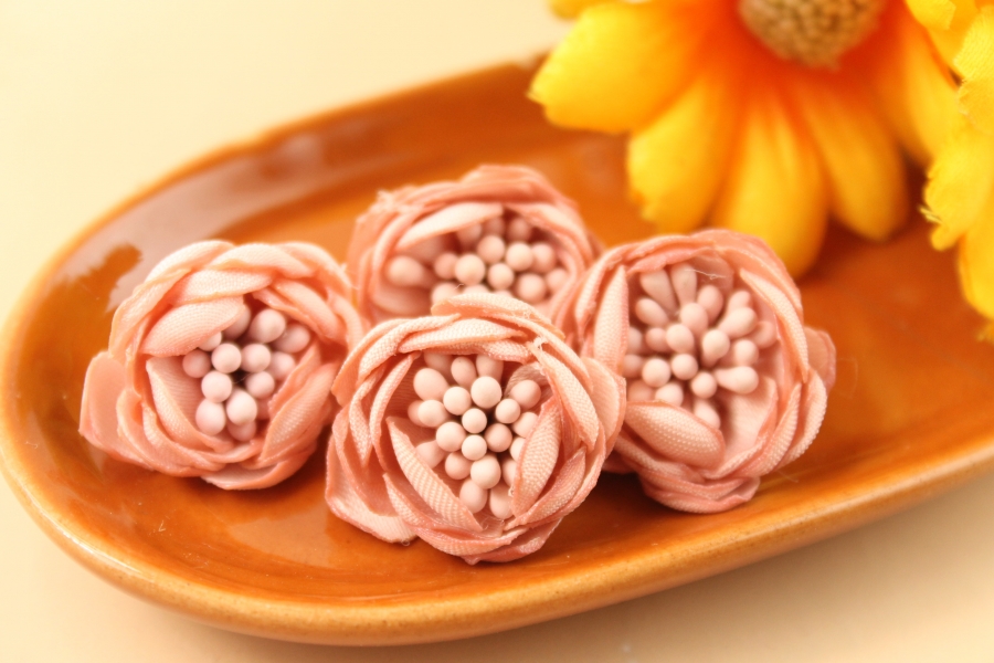 Findyka.com - Bunga mawar satin kuncup HQ peach 2cm