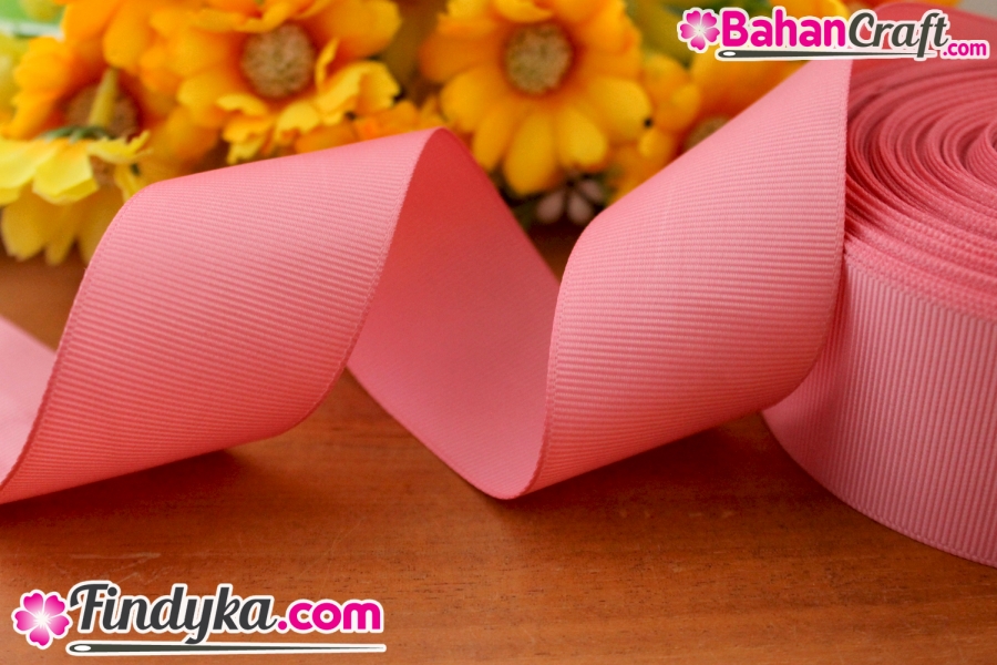 Findyka.com - Pita grosgrain polos high quality 4cm dusty pink