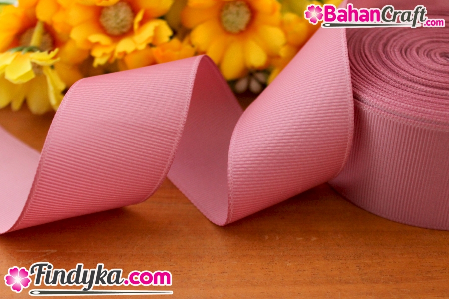 Findyka.com - Pita grosgrain polos high quality 4cm dusty purple