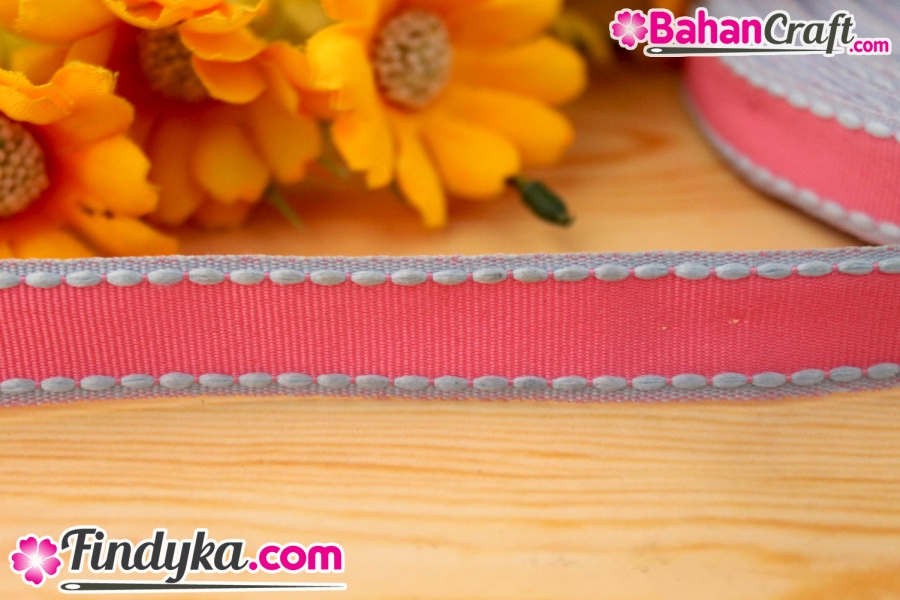 Findyka.com - Pita grosgrain list stripe 1,5cm pink