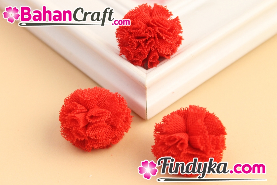 Findyka.com - Pom-pom tulle kecil merah