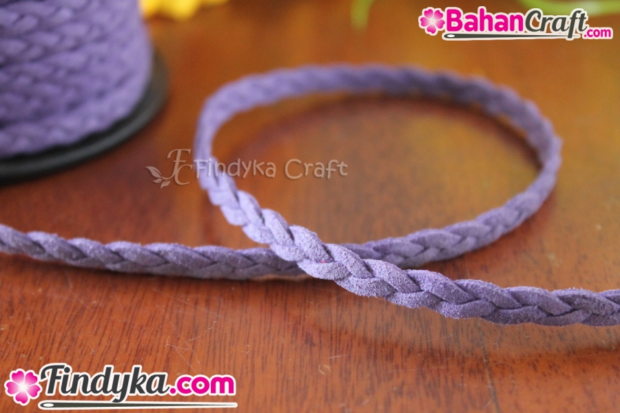 Findyka.com - Tali suede kepang 6mm ungu